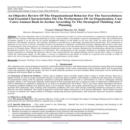 An Objective Review Of The Organizational Behavior For The ...