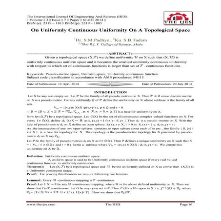 CONTINUITY ,HOMEOMORPHISM ,UNIFORM CONTINUITY | PPTX
