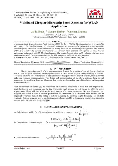 An approach to design a rectangular microstrip patch antenna in s band by tlm model | PDF