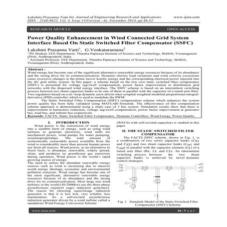 Power Quality Enhancement in Wind Connected Grid System Interface Based On Static Switched ...