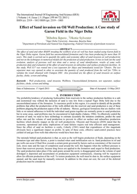 Sand Problem in Oil Wells | PPTX