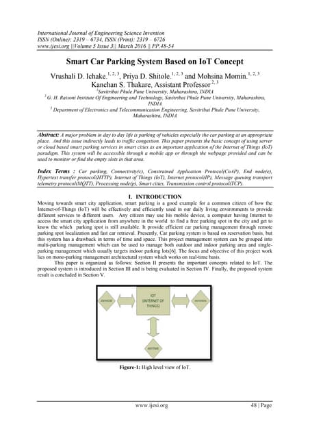 SMART CAR-PARKING SYSTEM USING IOT | PPTX