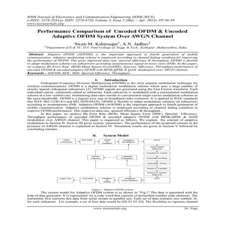 Performance Comparison of Uncoded OFDM & Uncoded Adaptive OFDM System ...