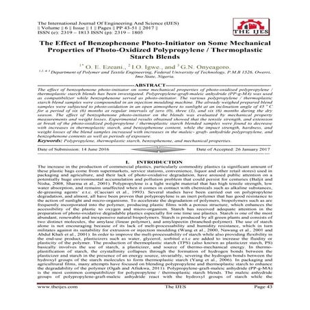 The Effect of Benzophenone Photo-Initiator on Some Mechanical ...