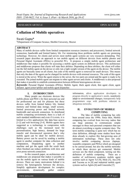 Mobile / Nomadic Databse | PPT