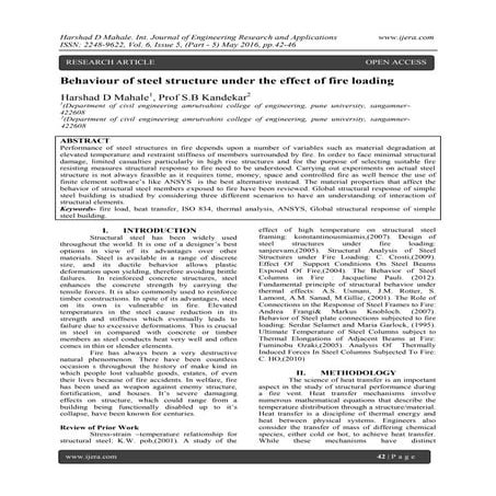 Behaviour of steel structure under the effect of fire loading | PDF
