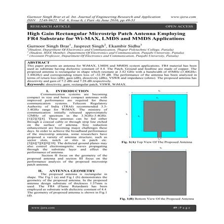 High Gain Rectangular Microstrip Patch Antenna Employing FR4 Substrate ...