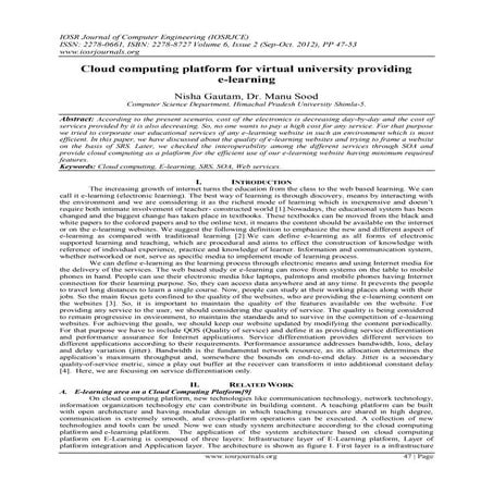 AN OVERVIEW OF CLOUD COMPUTING FOR E-LEARNING WITH ITS KEY BENEFITS | PDF