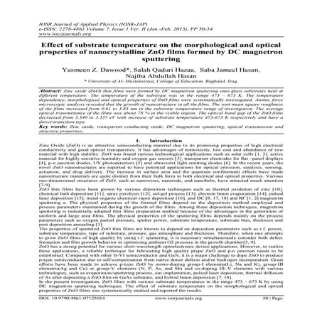 Effect of substrate temperature on the morphological and optical properties of nanocrystalline ...