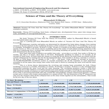 Science of Time and the Theory of Everything | PDF