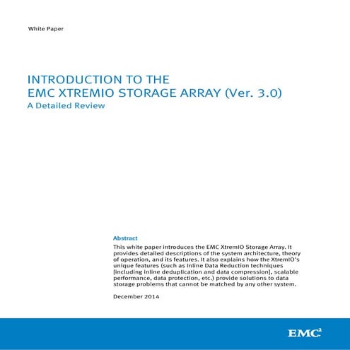 Introduction to the EMC XtremIO All-Flash Array | PDF | Data Storage and Warehousing | Computing