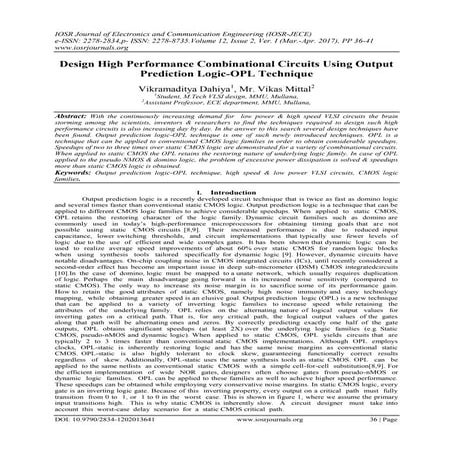 Design High Performance Combinational Circuits Using Output Prediction