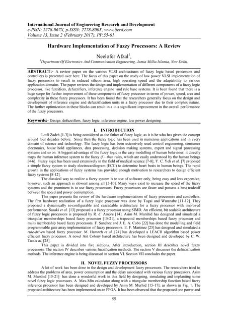 Hardware Implementation Of Fuzzy Processors A Review Pdf