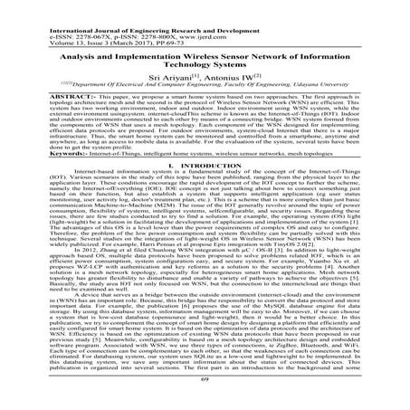 Analysis And Implementation Wireless Sensor Network Of Information