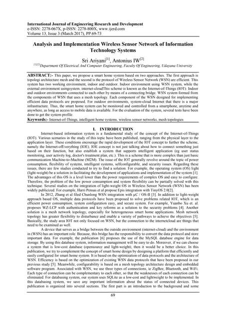 Analysis And Implementation Wireless Sensor Network Of Information