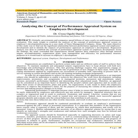 Analysing the Concept of Performance Appraisal System on Employees ...
