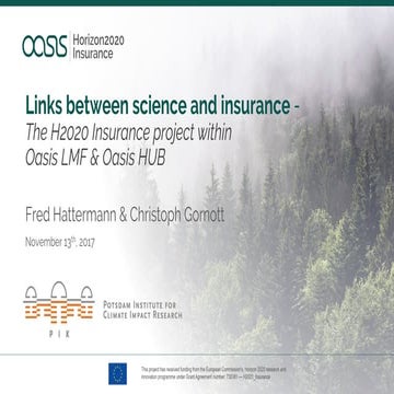 Oasis Innovation Hub for Catastrophe and Climate Extremes Risk ...