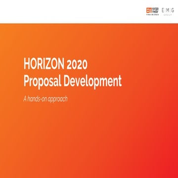 Horizon 2020 proposal writing tips | PDF
