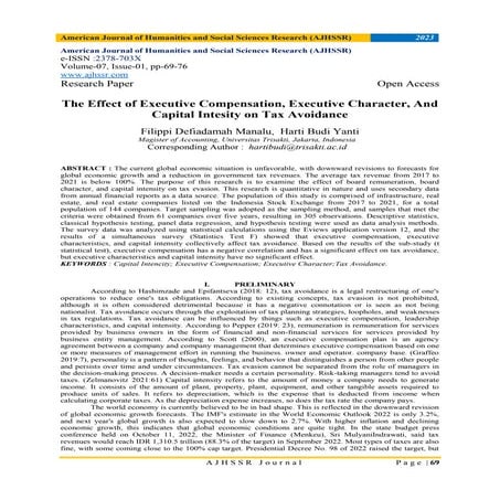 The Effect of Executive Compensation, Executive Character, And Capital ...