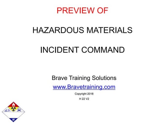FIRST RESPONDER HAZMAT AWARENESS POWERPOINT TRAINING PRESENTATION | PPT
