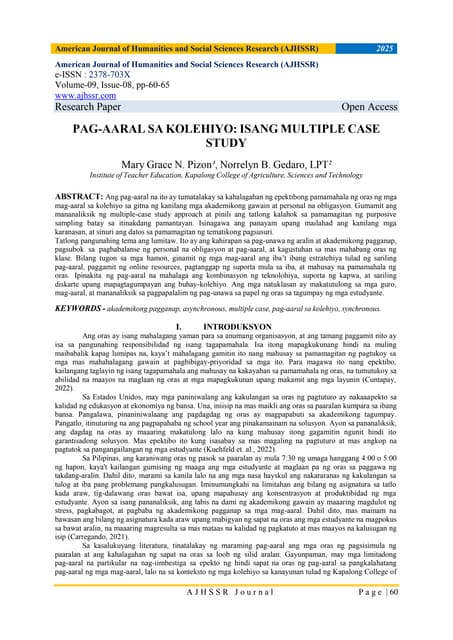 MGA HAMON SA PAGTUTURO NG MGA GURO SA ASIGNATURANG FILIPINO SA PANAHON NG NEW NORMAL SA STATE ...