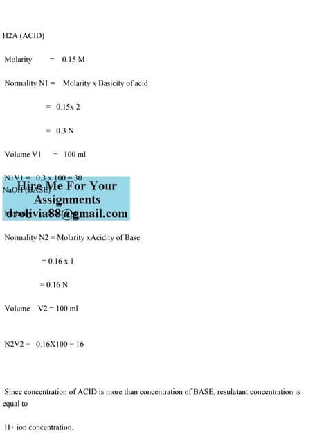 H2a Acid Molarity 015 M Normality N1 Pdf