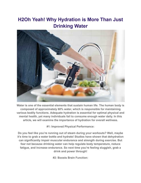 Water presentation, Advantages of drinking water, | PPT