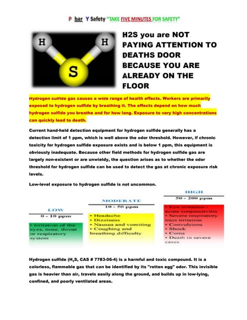 HYDROGEN SULFIDE (H2S) | PPTX | Lung and Respiratory Health | Diseases ...