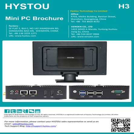 HYSTOU Fanless Mini PC H3-3160 | PDF