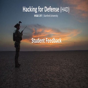 Hacking For Defense Student Feedback 2020 | PPT