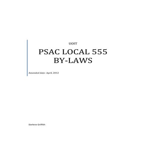 PSAC Local 555 Bylaws | PDF