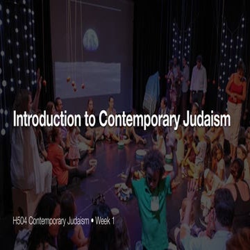 H504 Contemporary Judaism Week 1 | PDF | Judaism | Religion & Spirituality