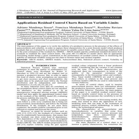 Applications Residual Control Charts Based on Variable Limits | PDF