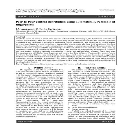 Peer To Peer Content Distribution Using Automatically Recombined 5758