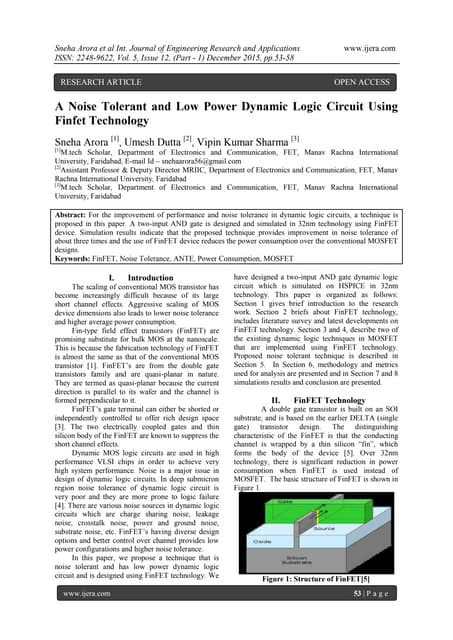 Introduction to FINFET, Details of FinFET | PPTX