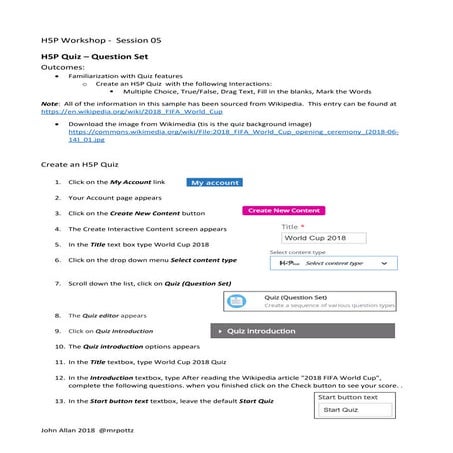 H5P Quiz (Question Set) How To Guide | PDF