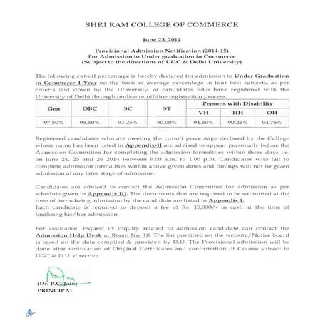 1st list srcc commerce | PDF