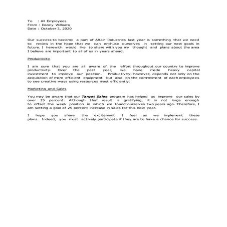 Circular Letter Sample Announcing a New Company Plan | DOCX