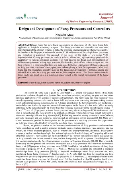 Design and Development of Fuzzy Processors and Controllers | PDF Design and Development of Fuzzy Processors and Controllers | PDF