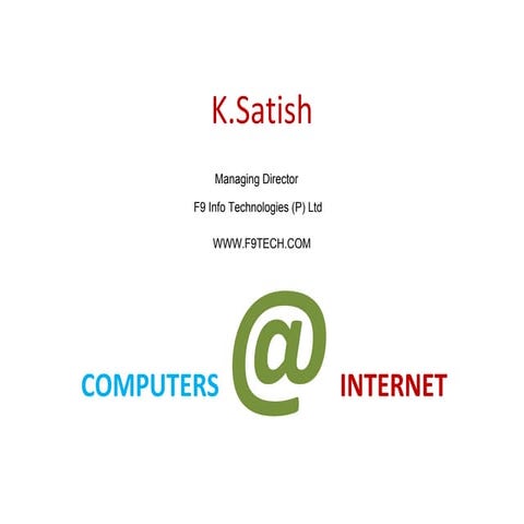 Basics of computer & internet .pptx | Computing | Technology & Computing