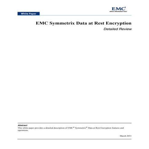EMC Symmetrix Data at Rest Encryption - Detailed Review | PDF