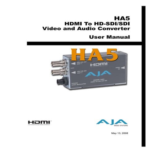 AJA HA5 | PDF