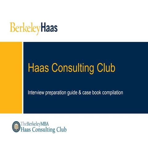 Berkeley Haas Consulting Case Book Interview Prep | PDF