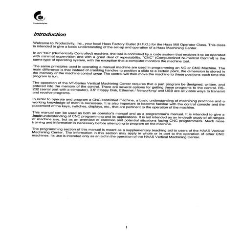 Haas mill operator manual | PDF