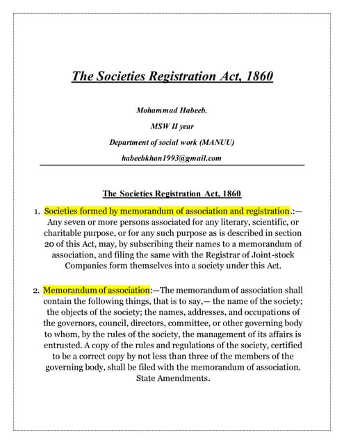 India societies-registration-act | PDF