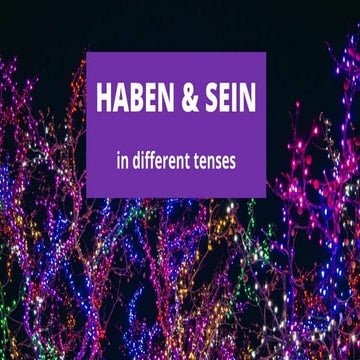 HABEN & SEIN in different tenses | PPTX