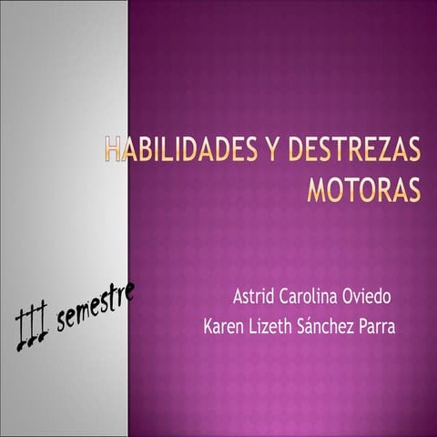 Habilidades y destrezas motoras | PPT