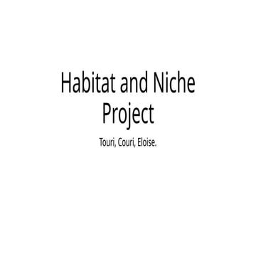 Habitat and Niche Project student made p | PPTX