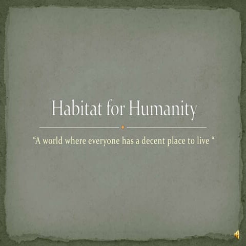 Habitat for humanity | PPTX