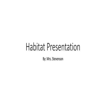 Habitat presentation | PPTX